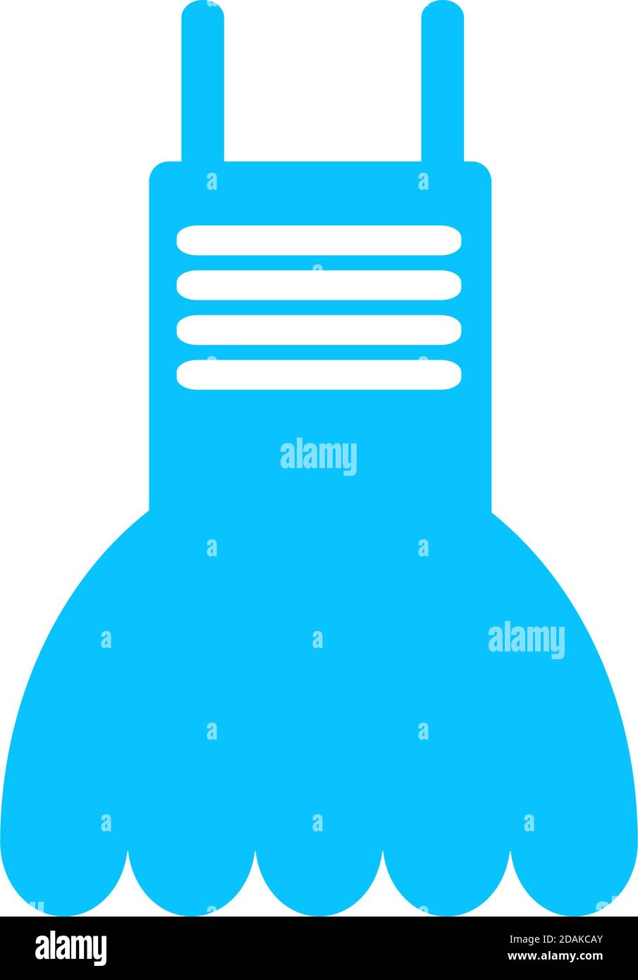 Dress icon flat. Blue pictogram on white background. Vector ...