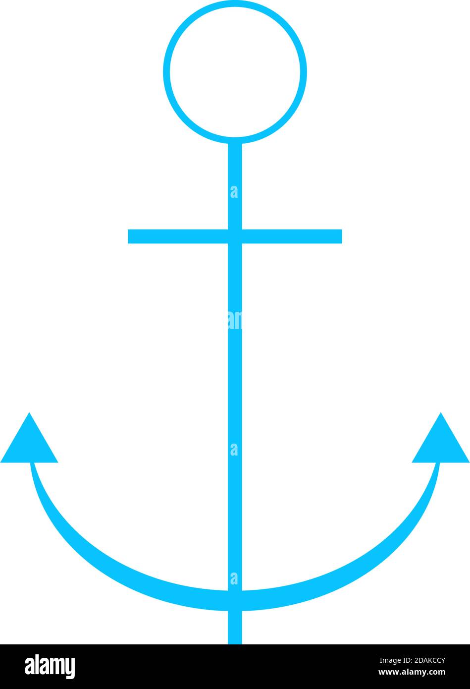 Anchor icon flat. Blue pictogram on white background. Vector ...