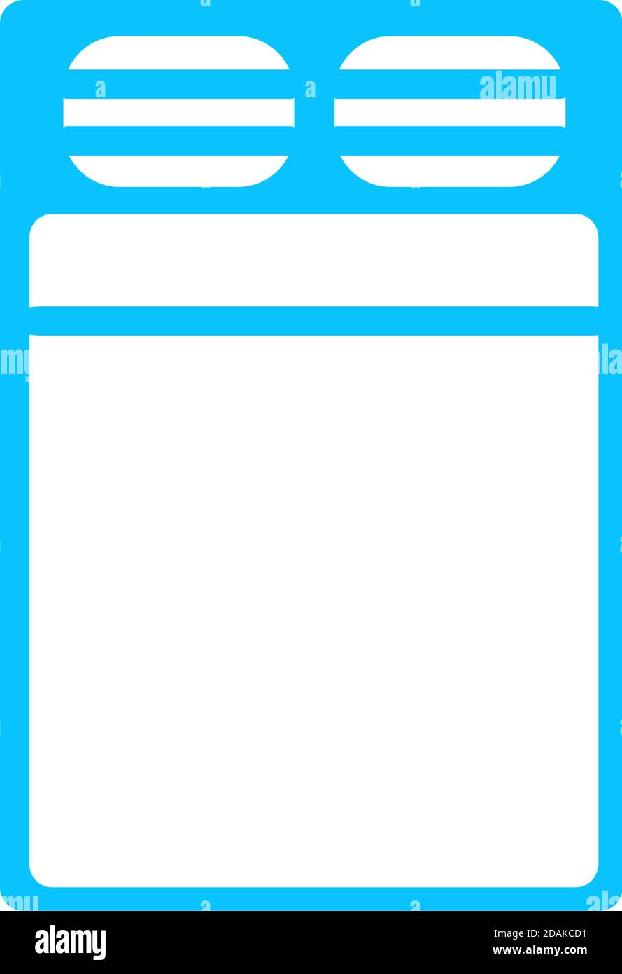 Linen bed icon flat. Blue pictogram on white background. Vector ...