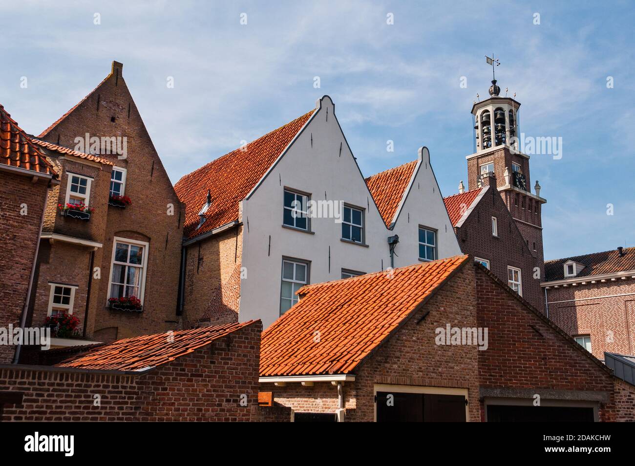 Medieval Dutch Houses in the Town of Heusden in the Netherlands Stock ...