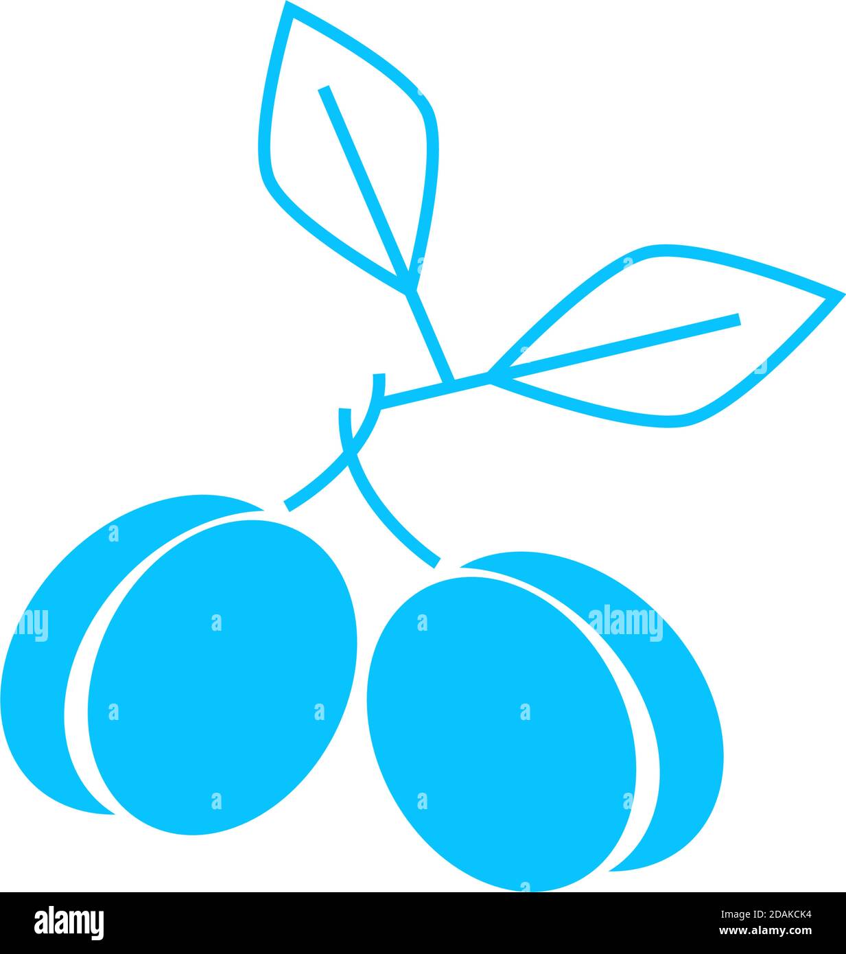 Plum icon flat. Blue pictogram on white background. Vector illustration ...