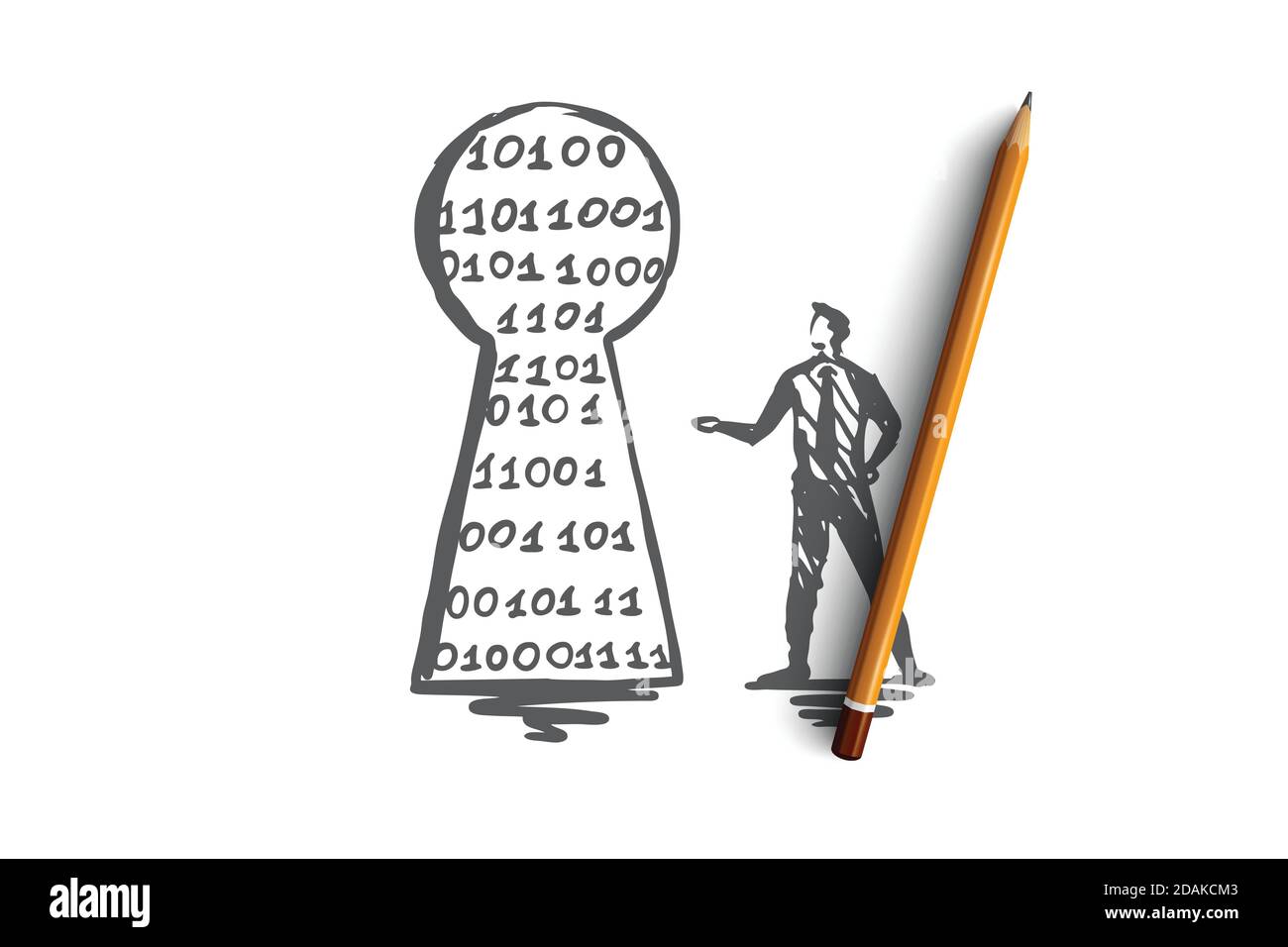 Security, protection, secure, network, safety concept. Hand drawn ...