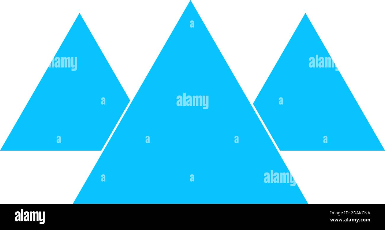 Pyramid icon flat. Blue pictogram on white background. Vector ...