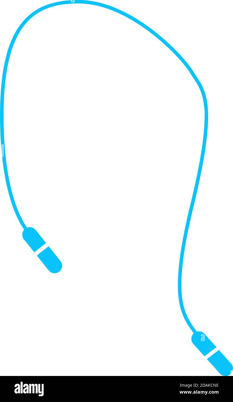 Skipping rope - Jumping icon flat. Blue pictogram on white background ...