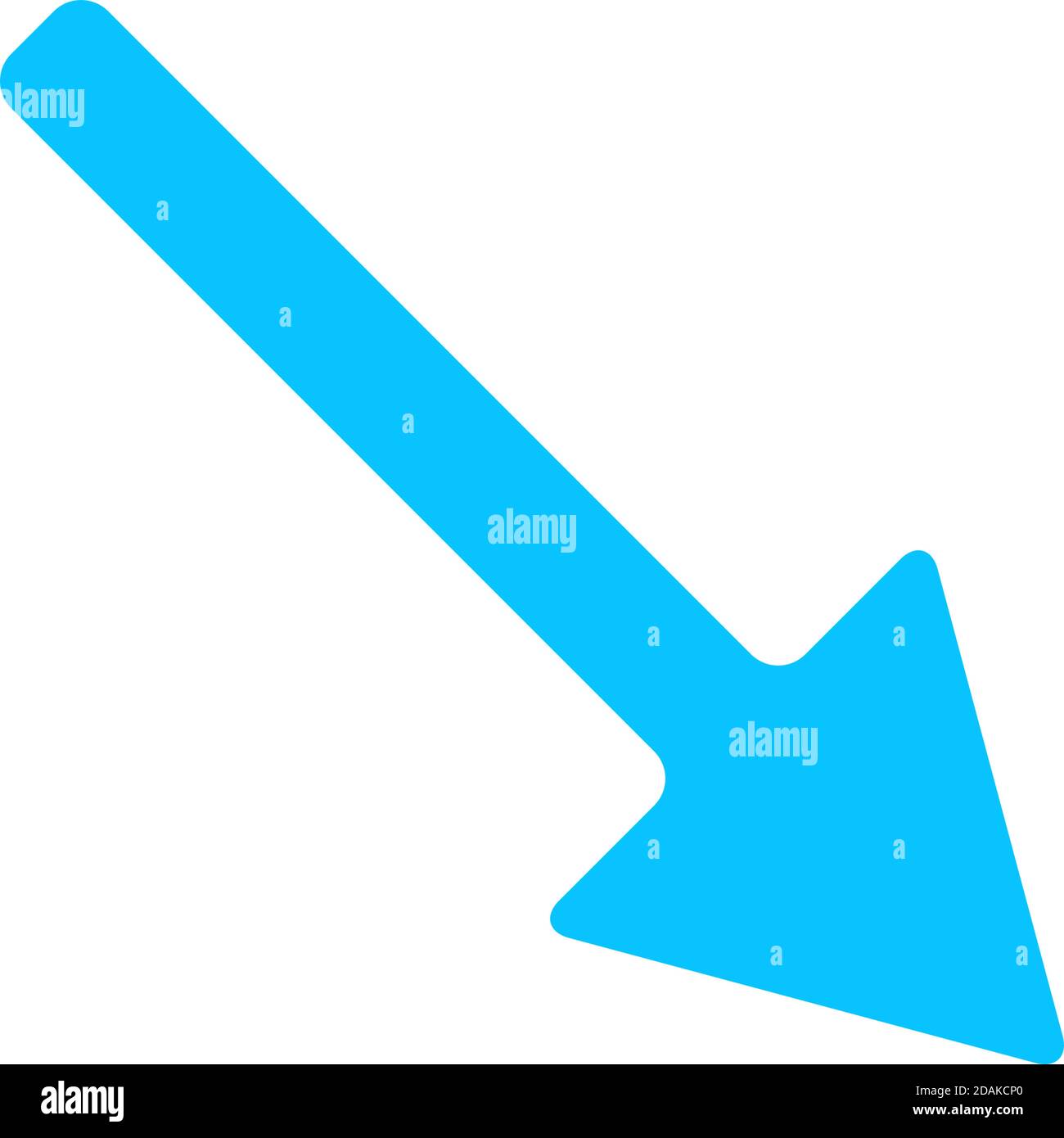 Arrow icon flat. Blue pictogram on white background. Vector ...