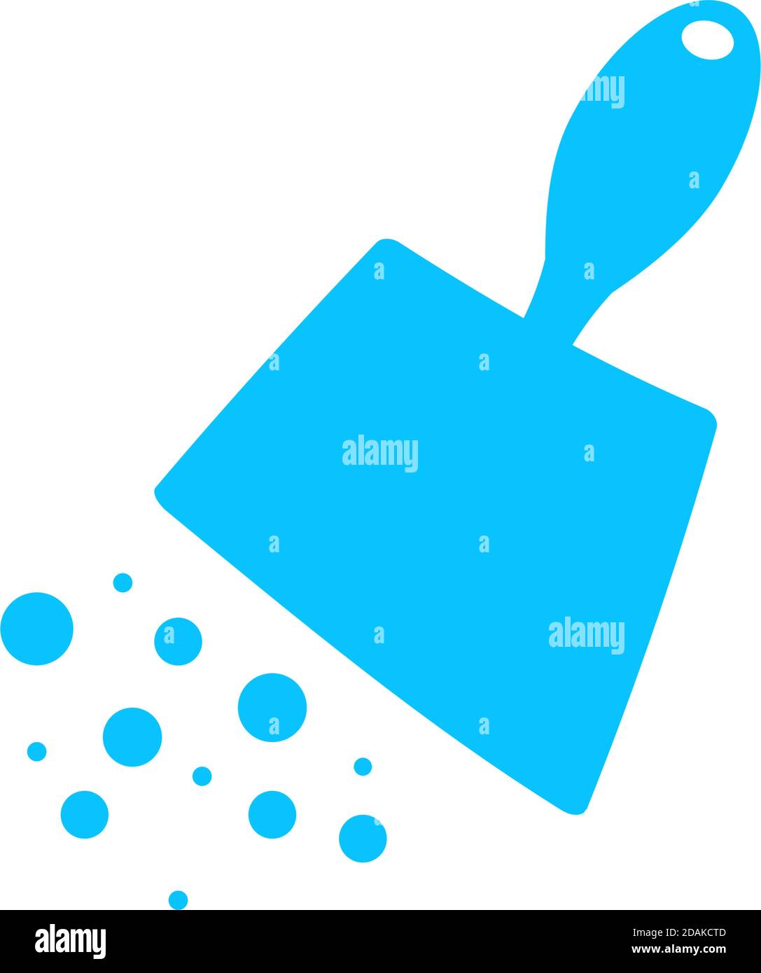 Scoop with garbage icon flat. Blue pictogram on white background ...