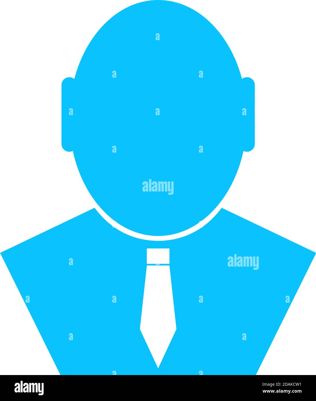Businessman icon flat. Blue pictogram on white background. Vector ...