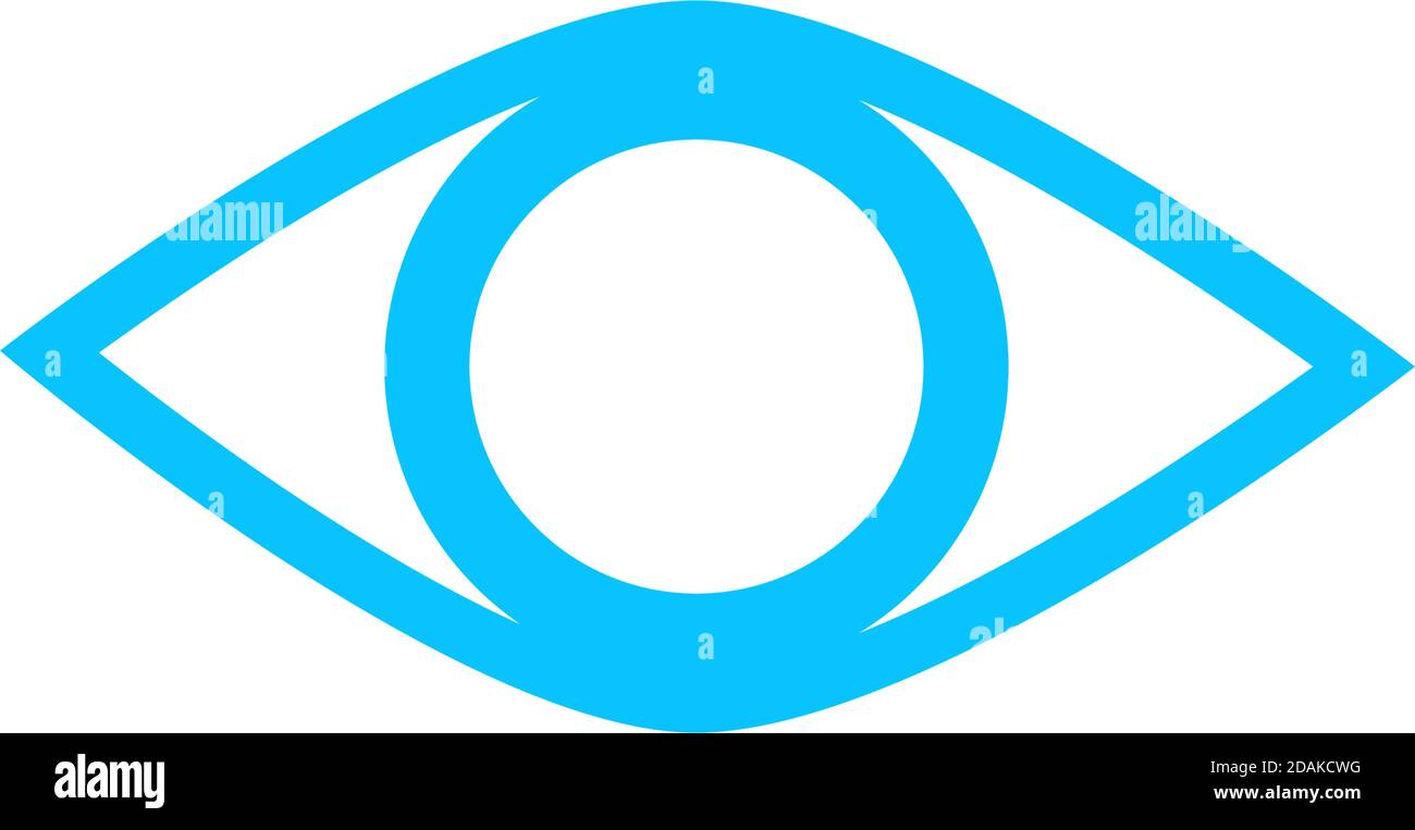 Eye icon flat. Blue pictogram on white background. Vector illustration ...