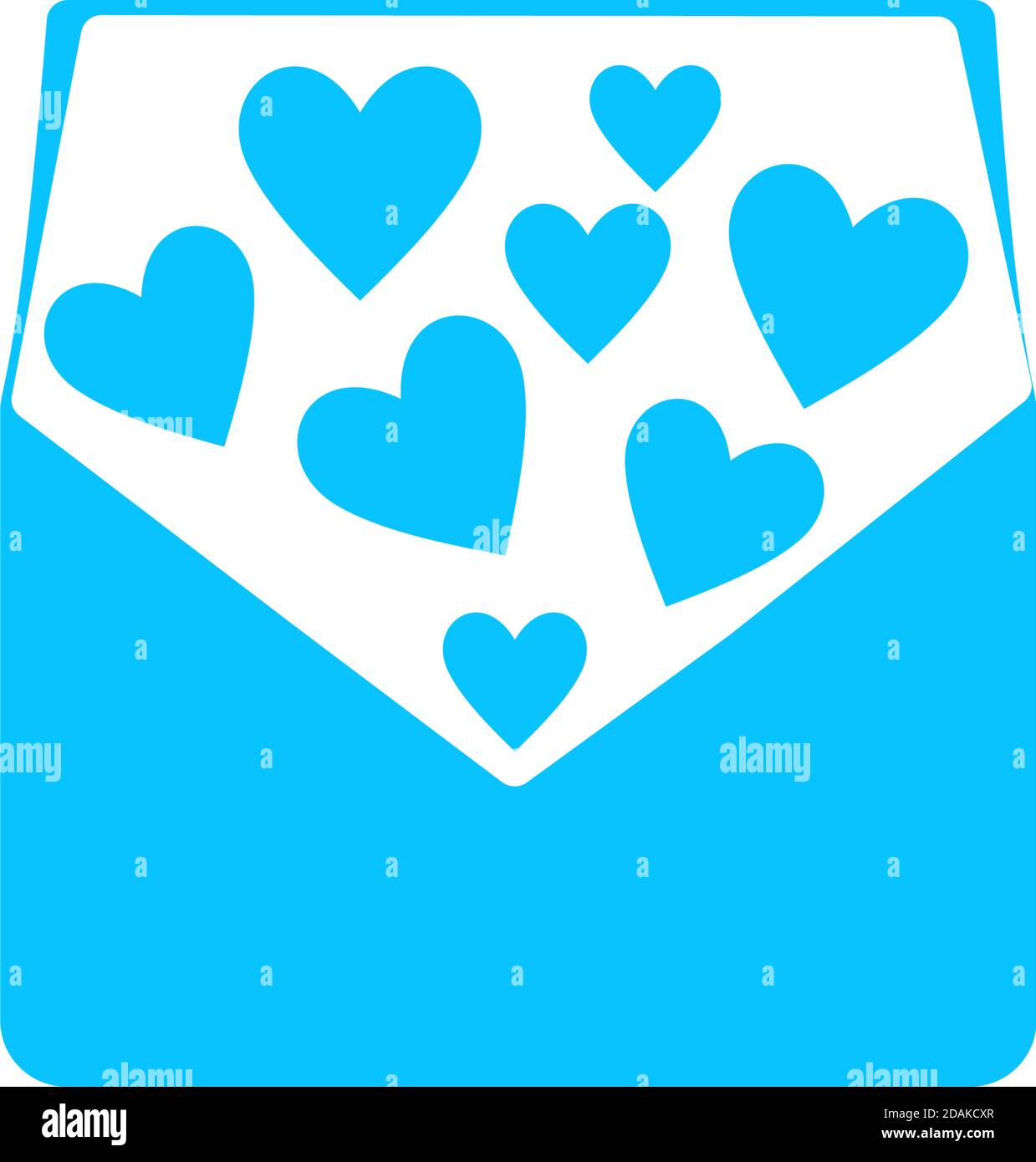 love letter icon flat. Blue pictogram on white background. Vector ...