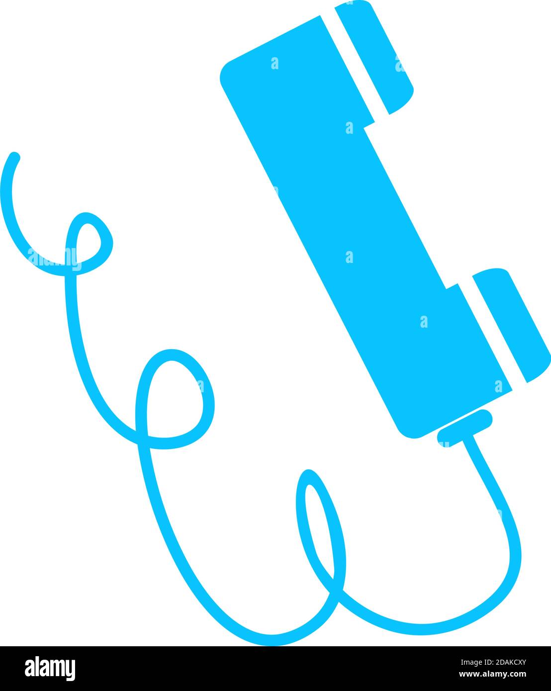 Phone icon flat. Blue pictogram on white background. Vector ...