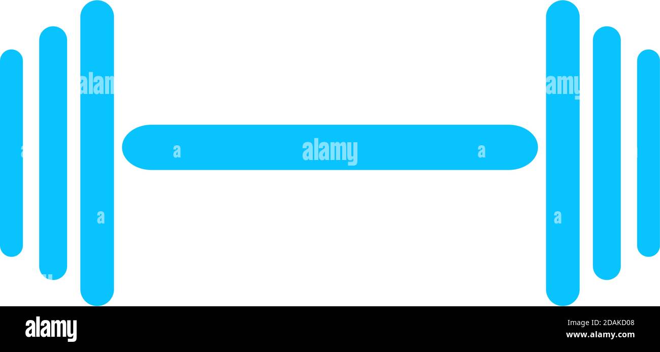 Barbell icon flat. Blue pictogram on white background. Vector ...