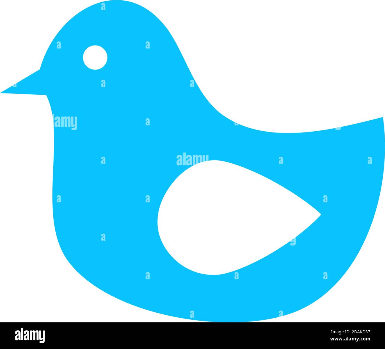 Bird icon flat. Blue pictogram on white background. Vector illustration ...