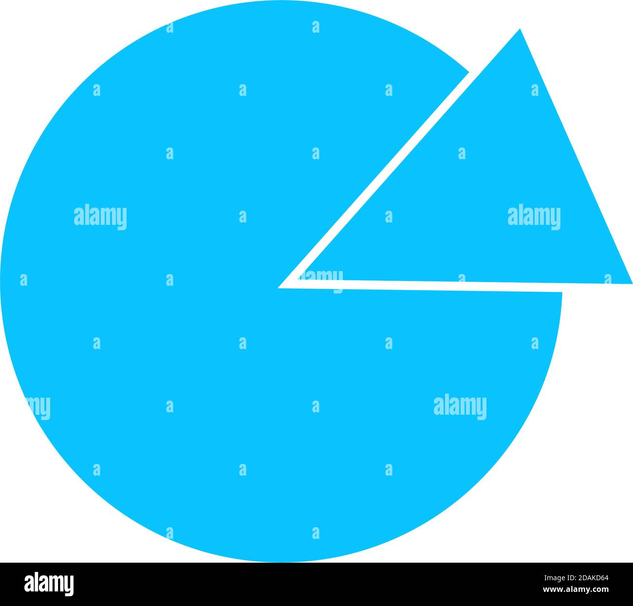 Pie chart icon flat. Blue pictogram on white background. Vector ...