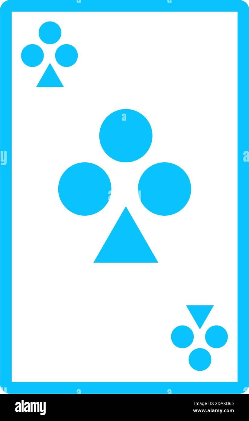 Playing cards icon flat. Blue pictogram on white background. Vector ...