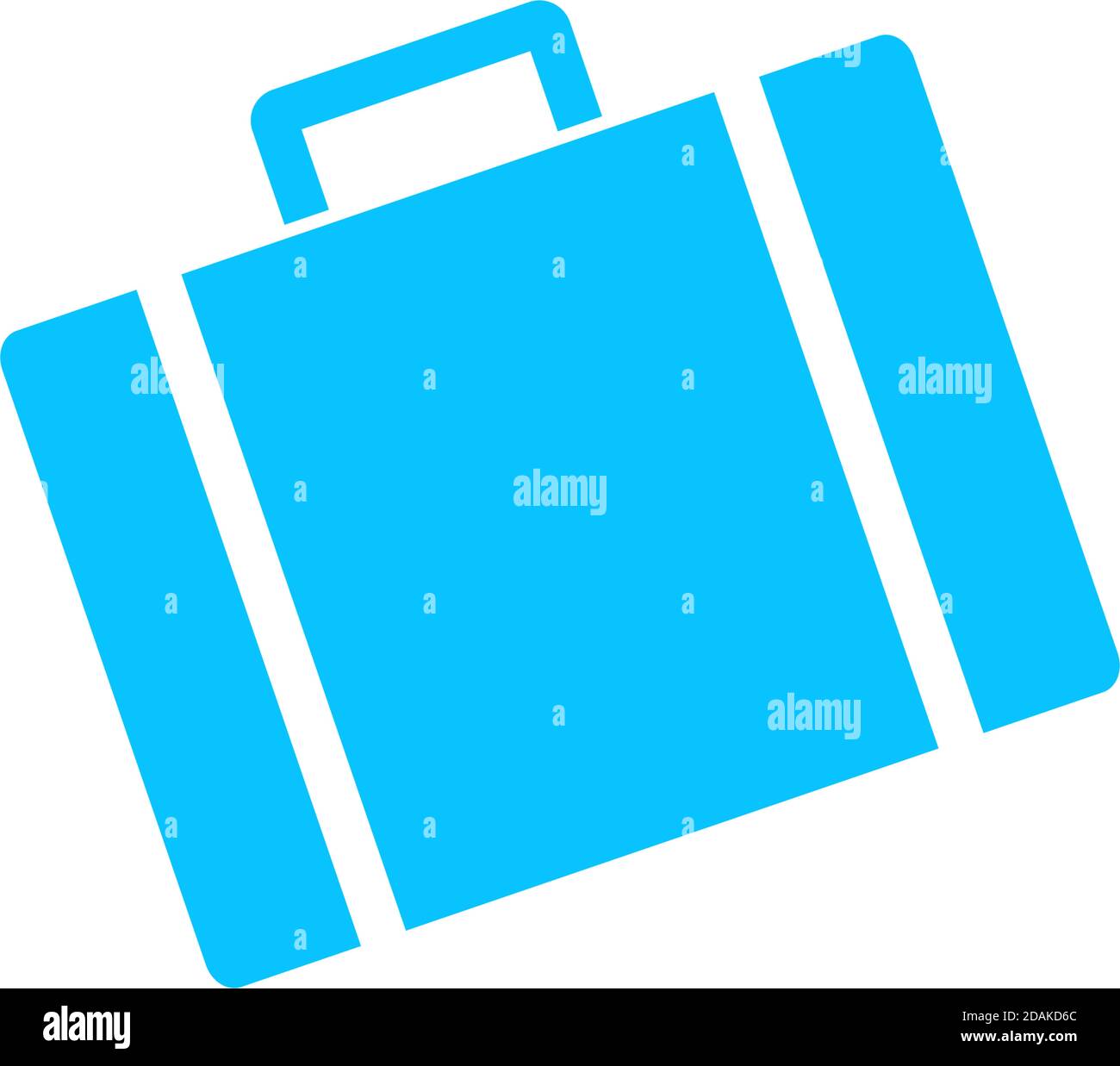 Suitcase icon flat. Blue pictogram on white background. Vector ...