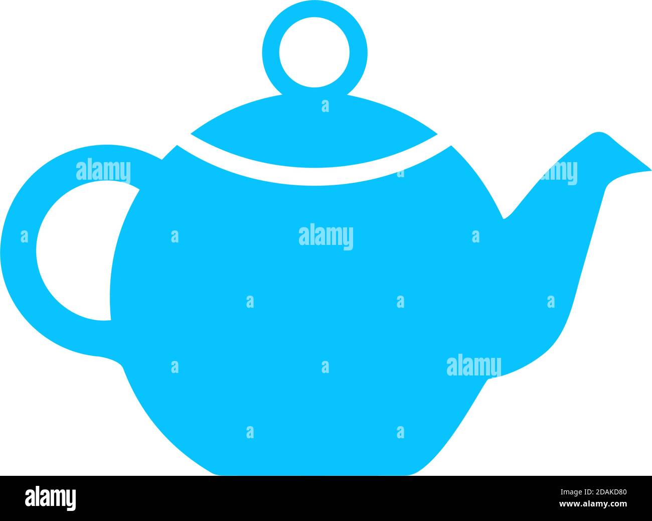 Kettle for tea icon flat. Blue pictogram on white background. Vector ...