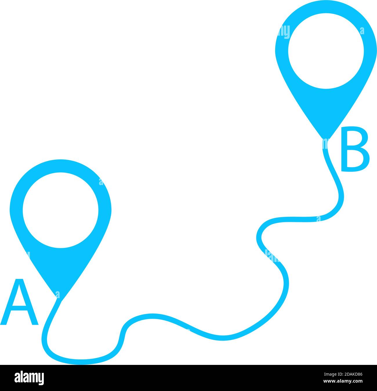 Map GPS icon flat. Blue pictogram on white background. Vector ...