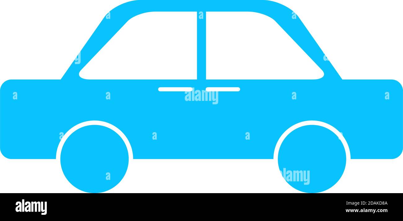 Car icon flat. Blue pictogram on white background. Vector illustration ...