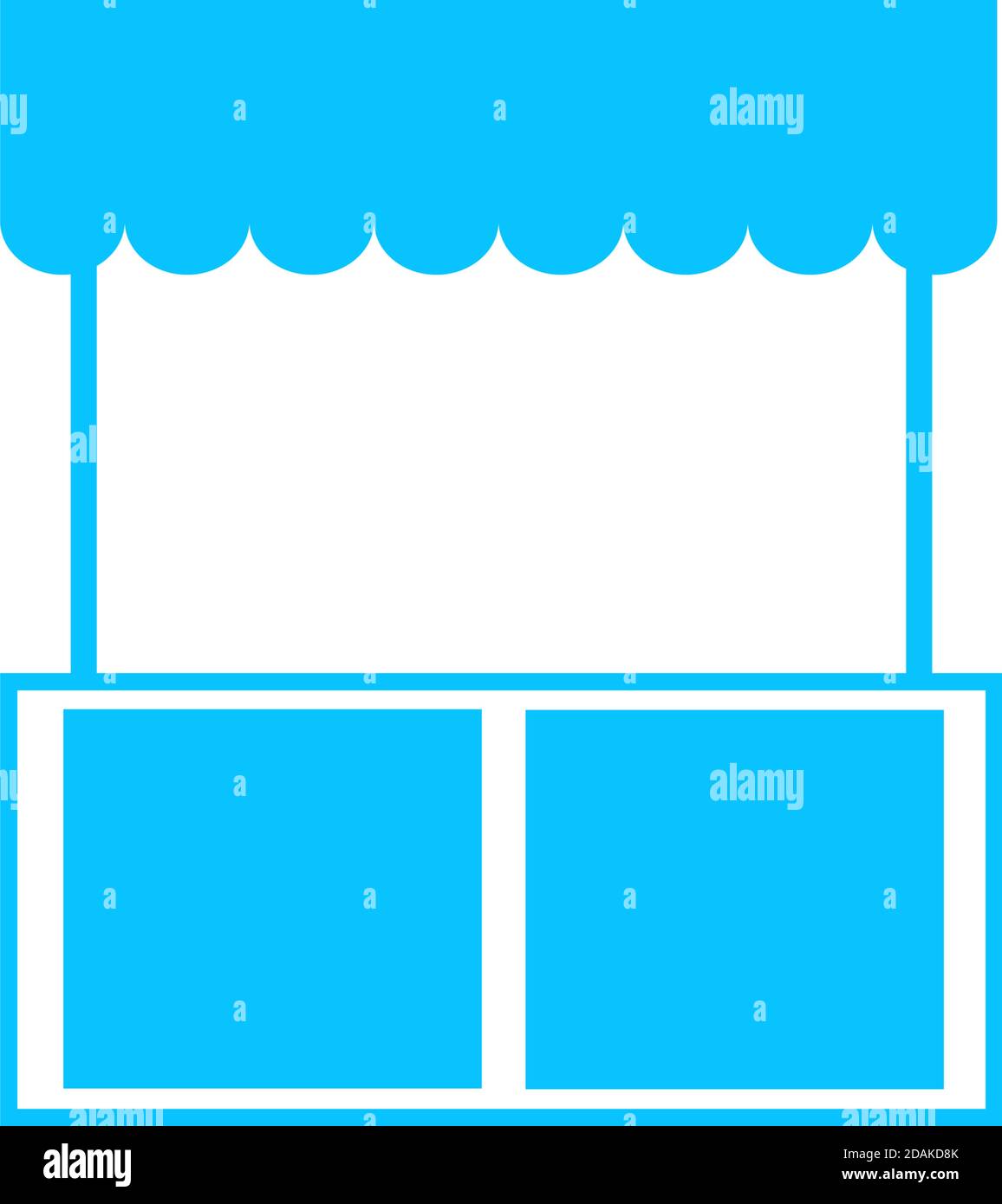 Kiosk icon flat. Blue pictogram on white background. Vector ...