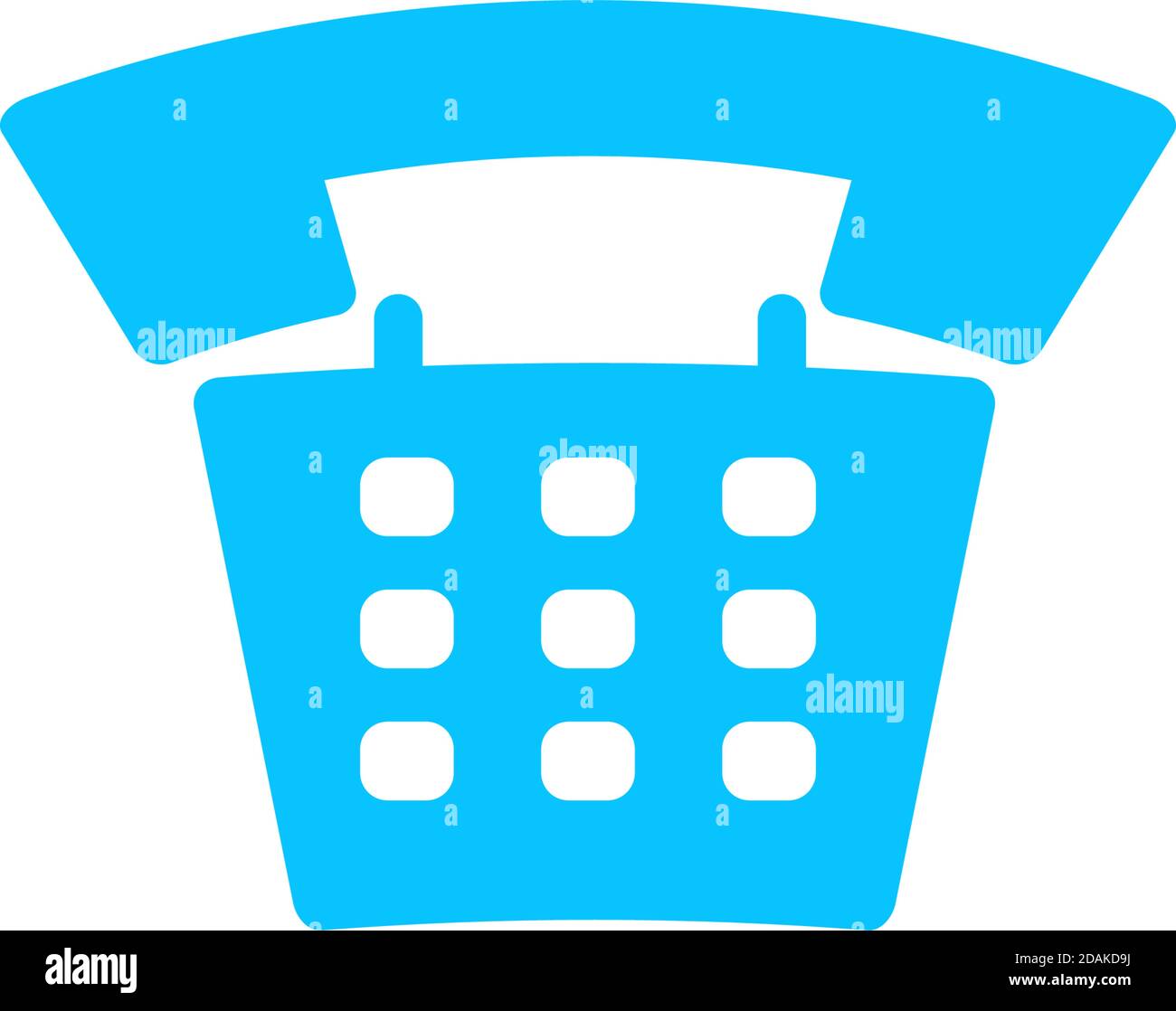 Old phone icon flat. Blue pictogram on white background. Vector ...