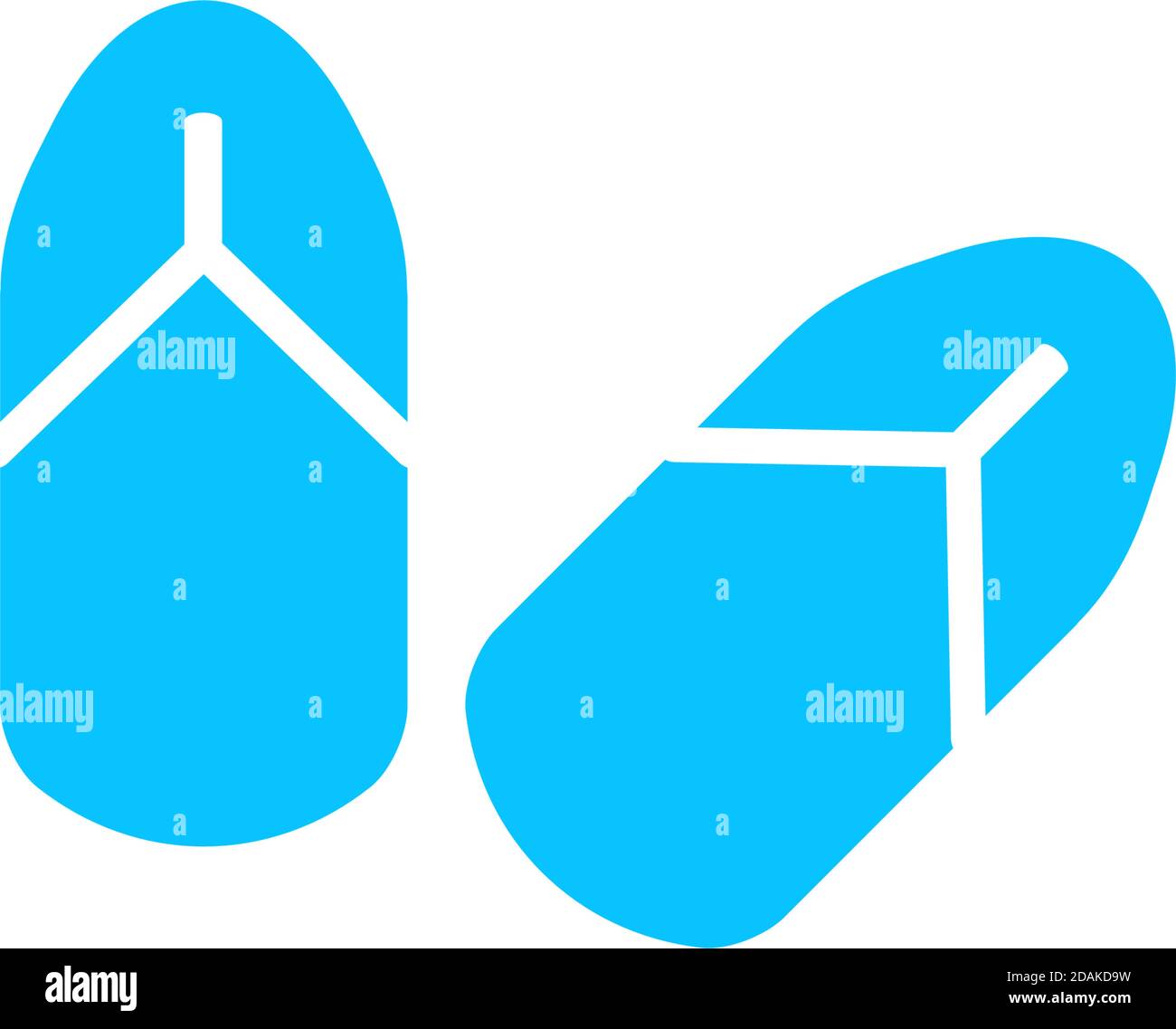 Slippers icon flat. Blue pictogram on white background. Vector ...