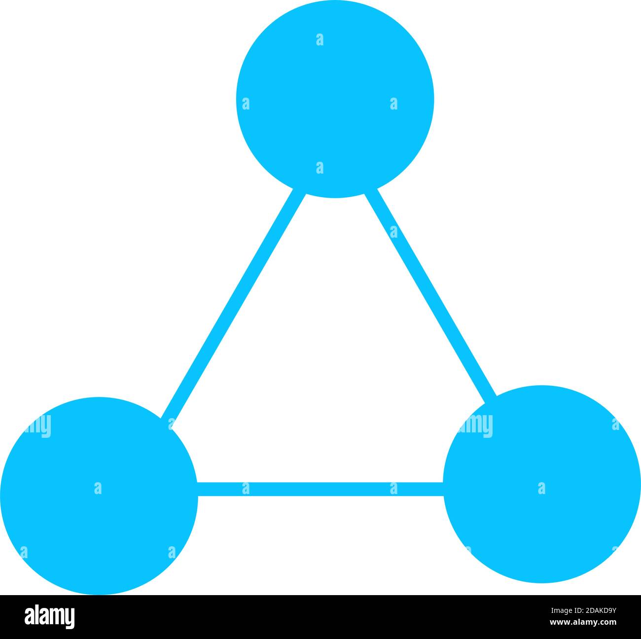 Molecule icon flat. Blue pictogram on white background. Vector ...