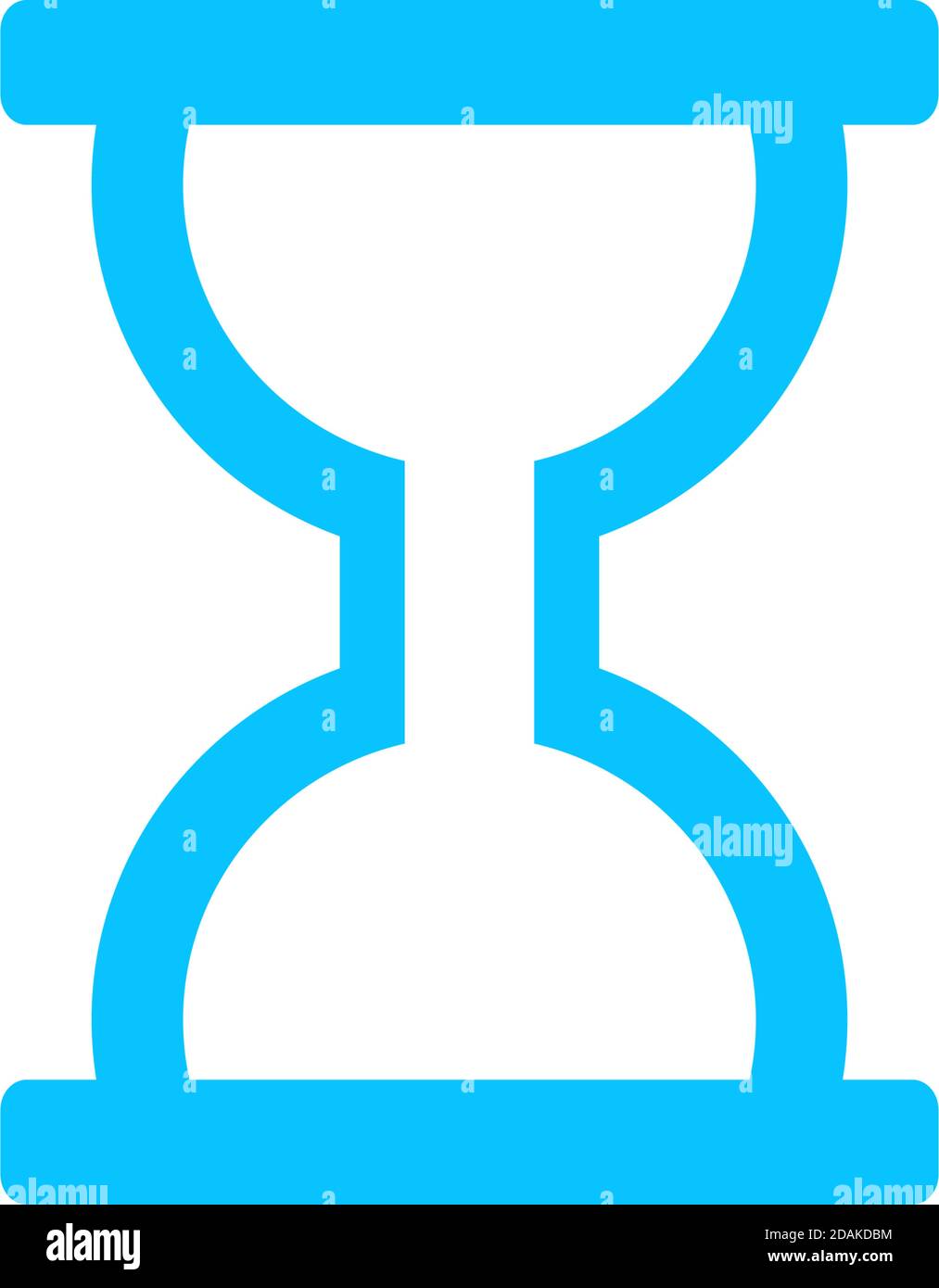 Hourglass icon flat. Blue pictogram on white background. Vector ...
