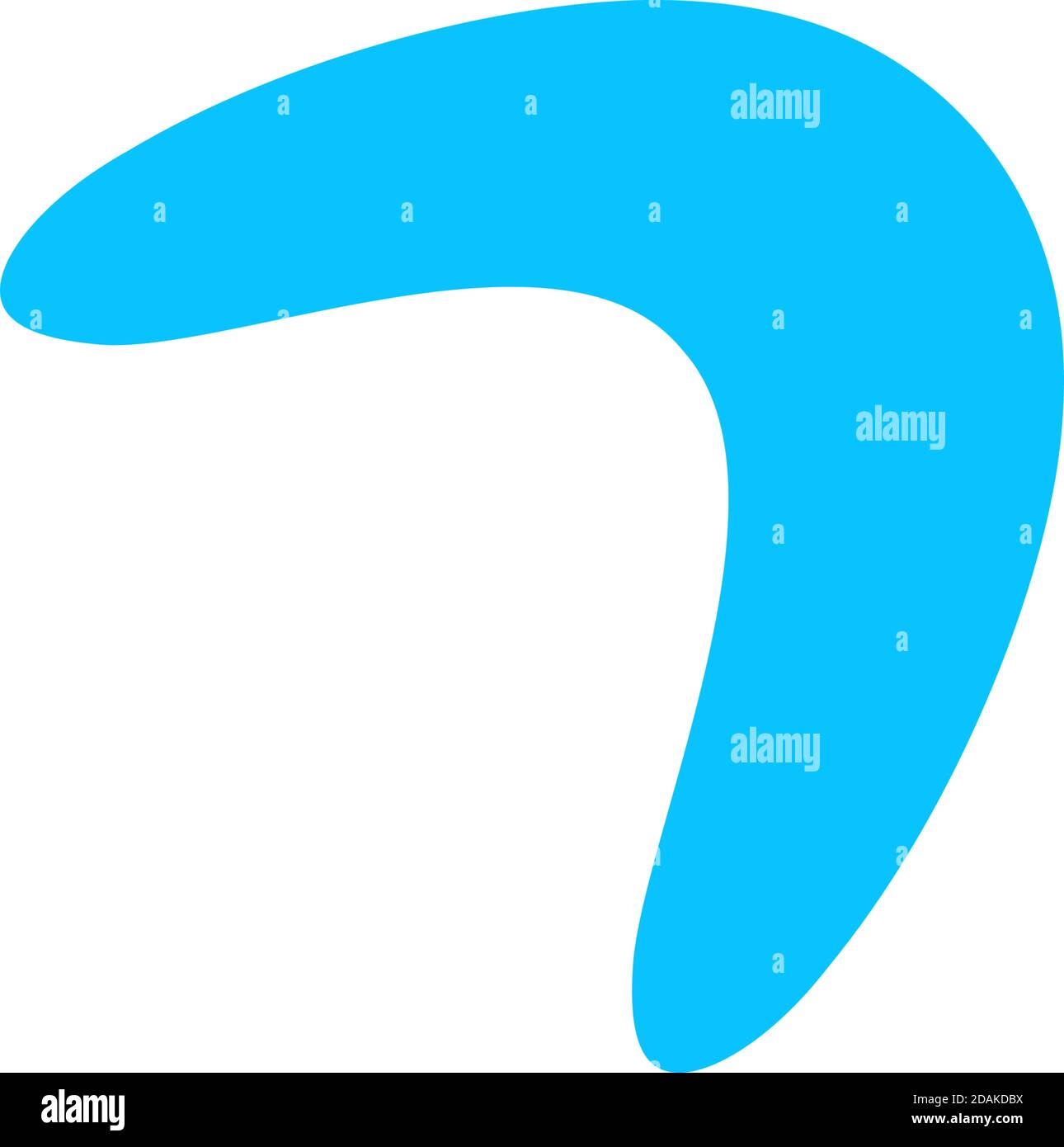Boomerang icon flat. Blue pictogram on white background. Vector ...