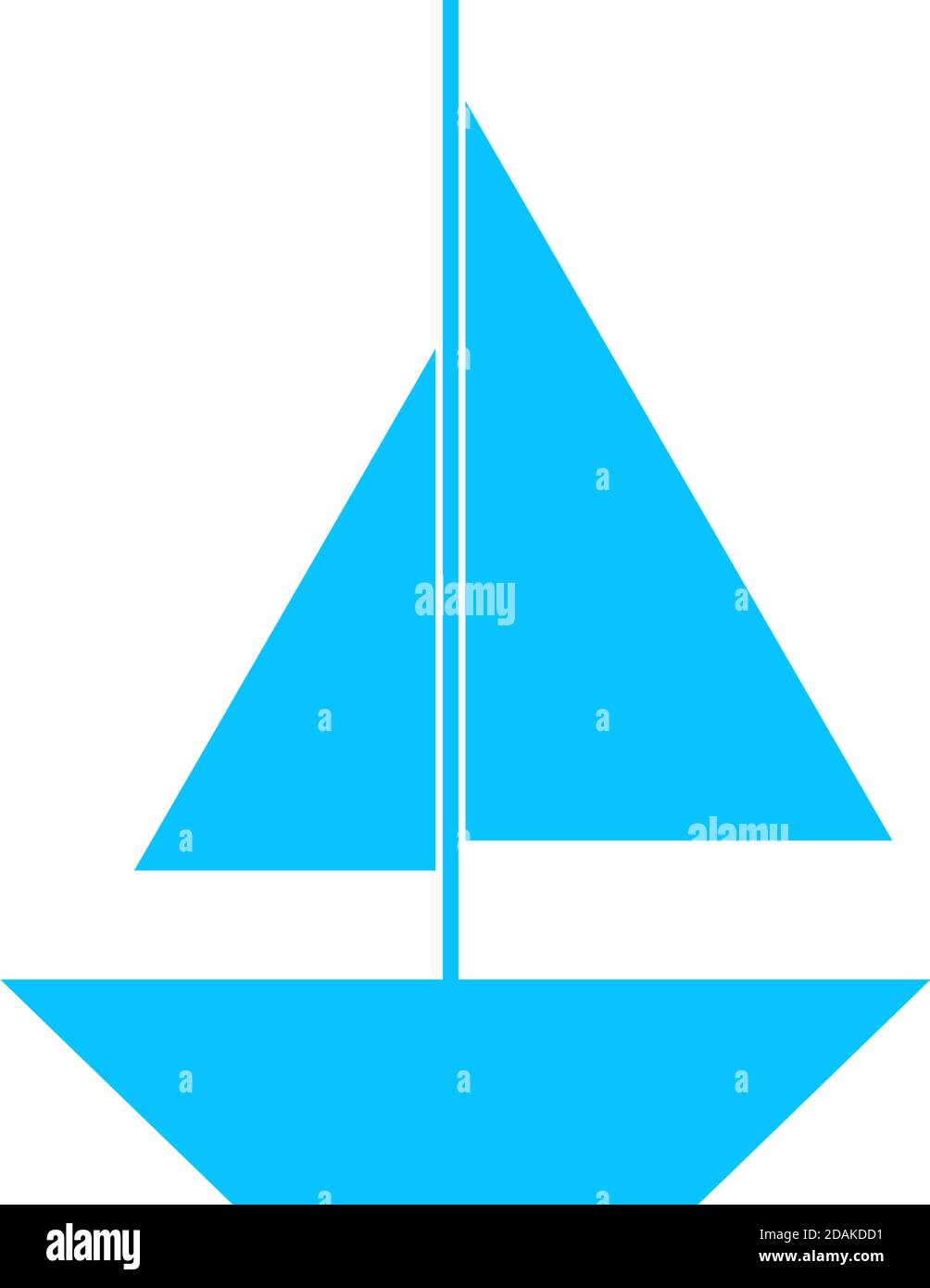 Sail boat icon flat. Blue pictogram on white background. Vector ...