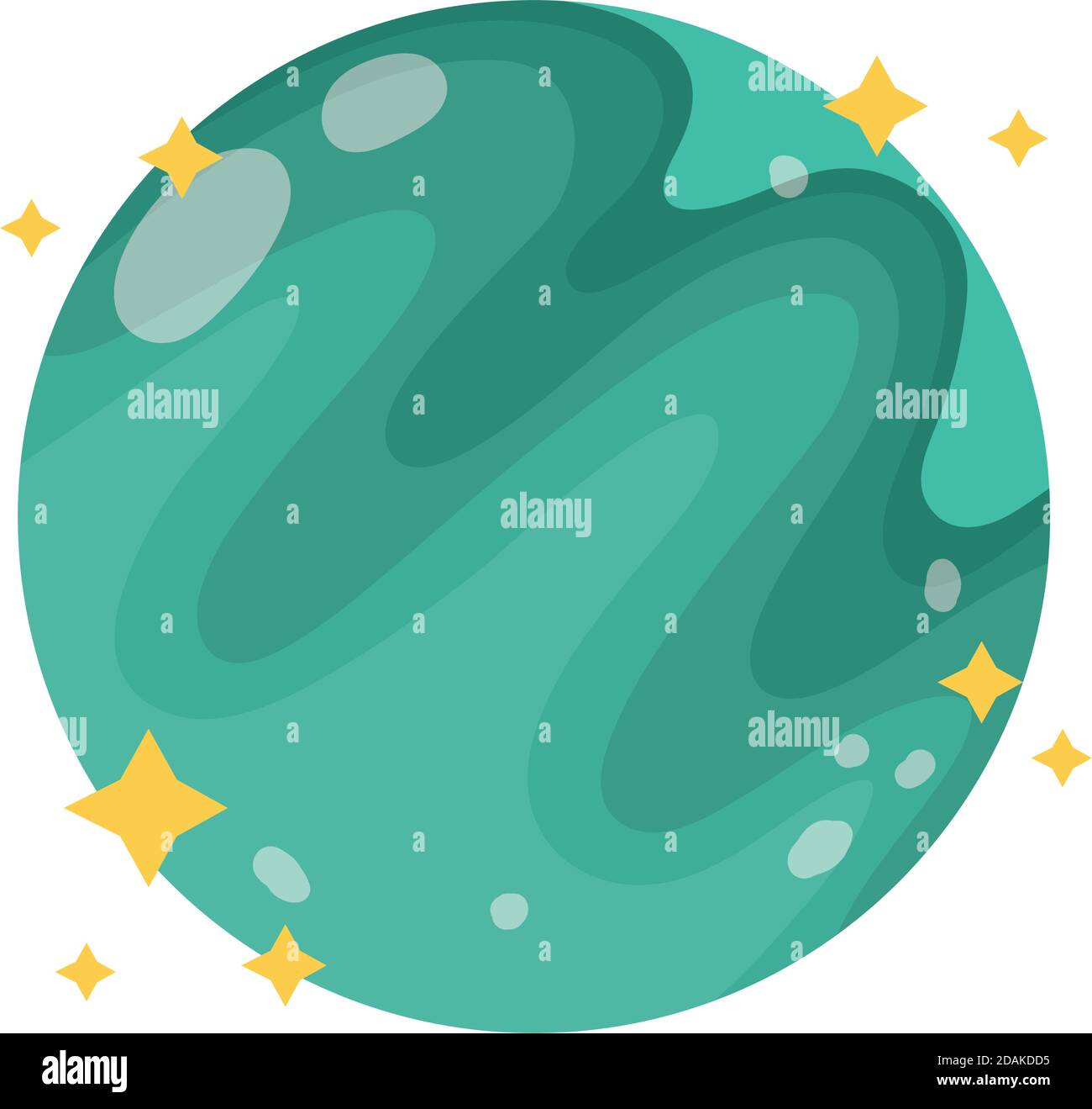 planet neptune space galaxy astronomy in cartoon style vector ...