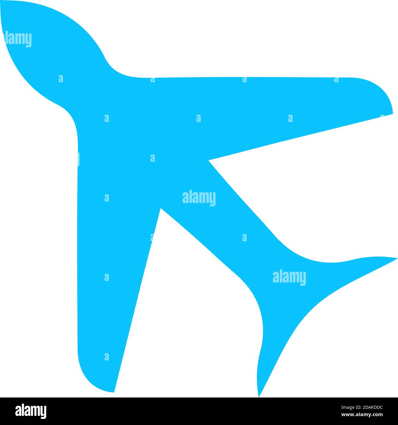 Aircraft icon flat. Blue pictogram on white background. Vector ...