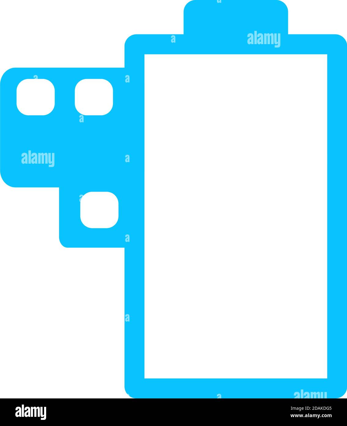 Camera roll icon flat. Blue pictogram on white background. Vector ...