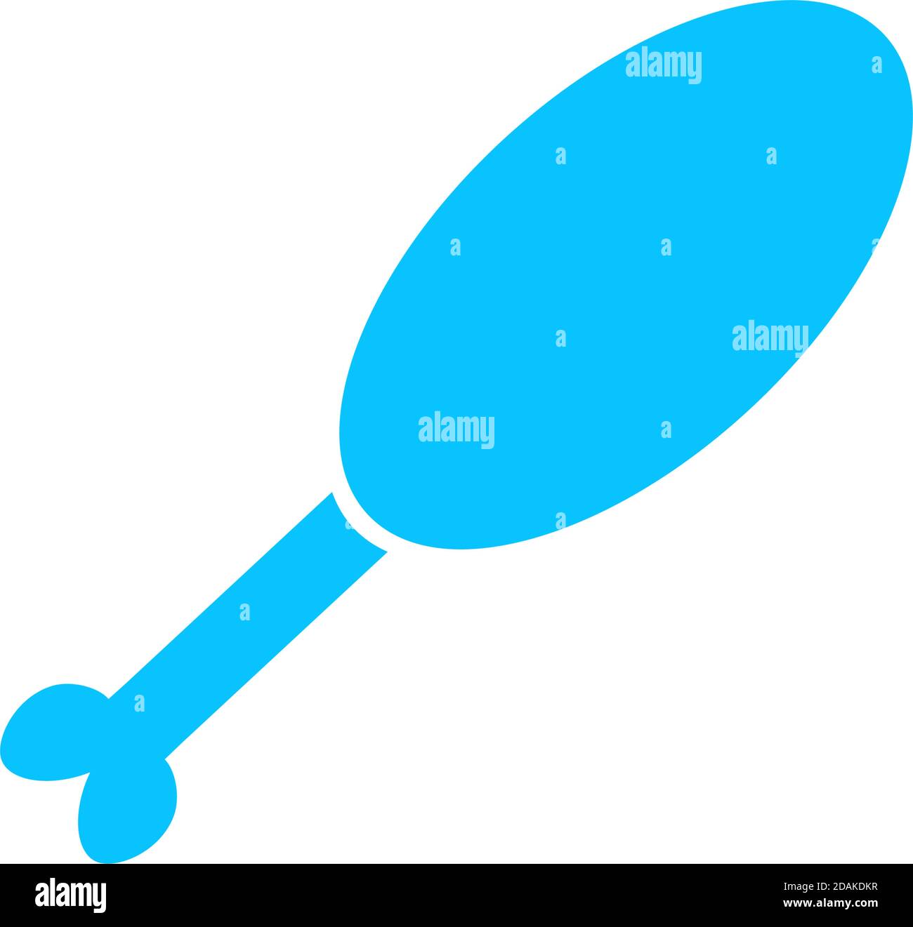 Chicken icon flat. Blue pictogram on white background. Vector ...