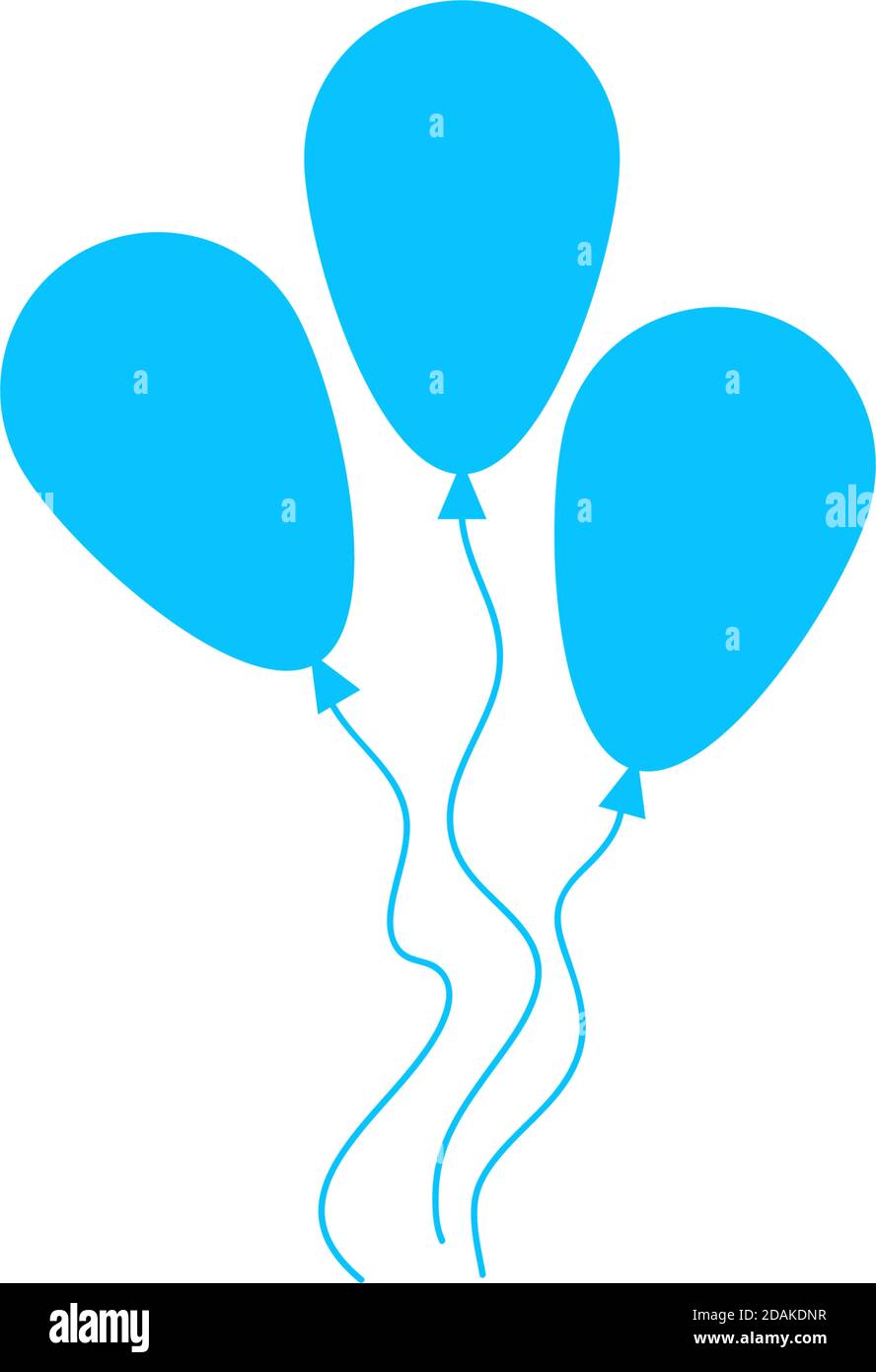 Balloon icon flat. Blue pictogram on white background. Vector ...