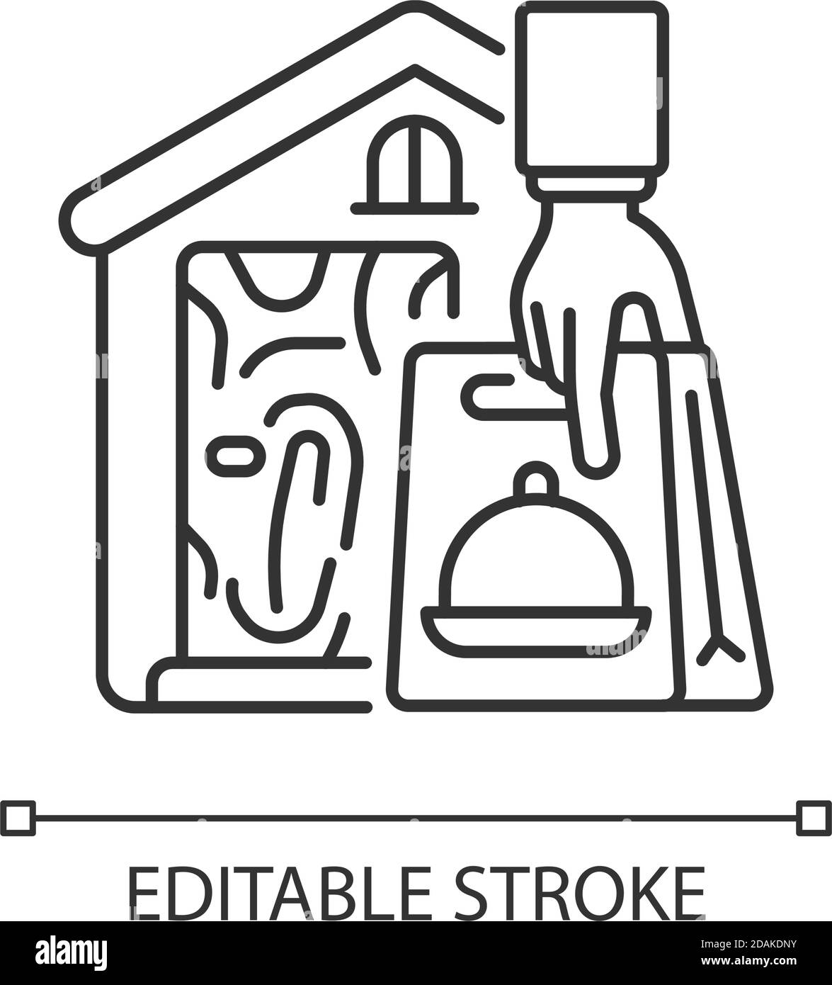 No-contact food delivery linear icon Stock Vector Image & Art - Alamy