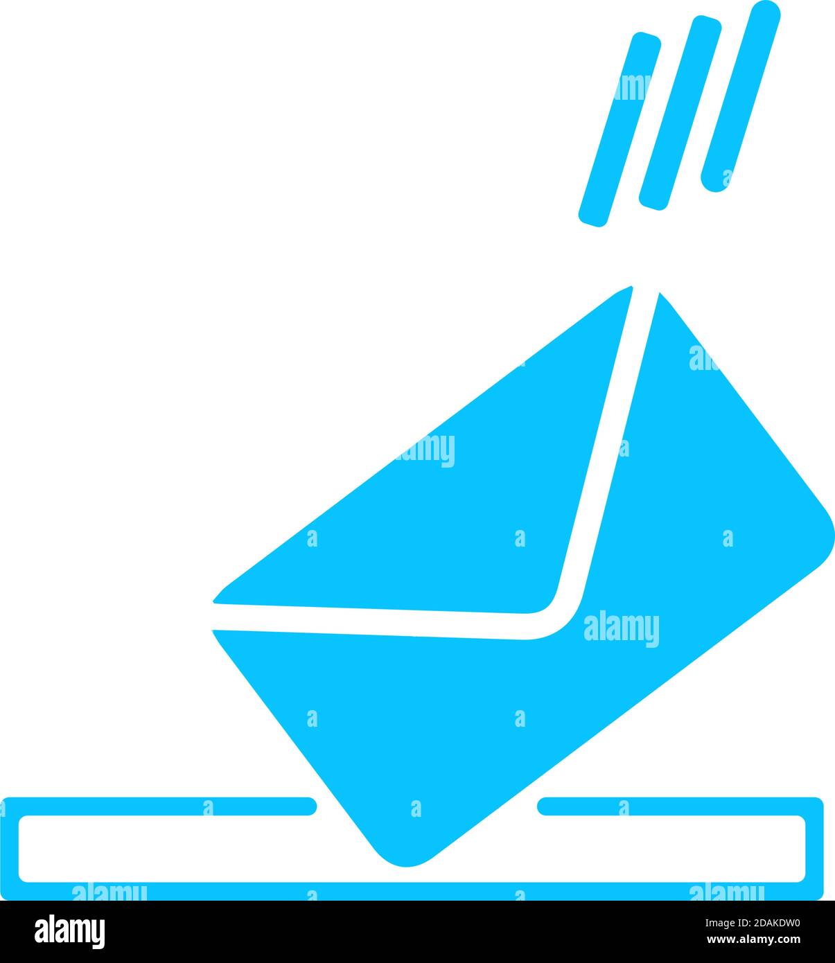 Mailbox icon flat. Blue pictogram on white background. Vector ...