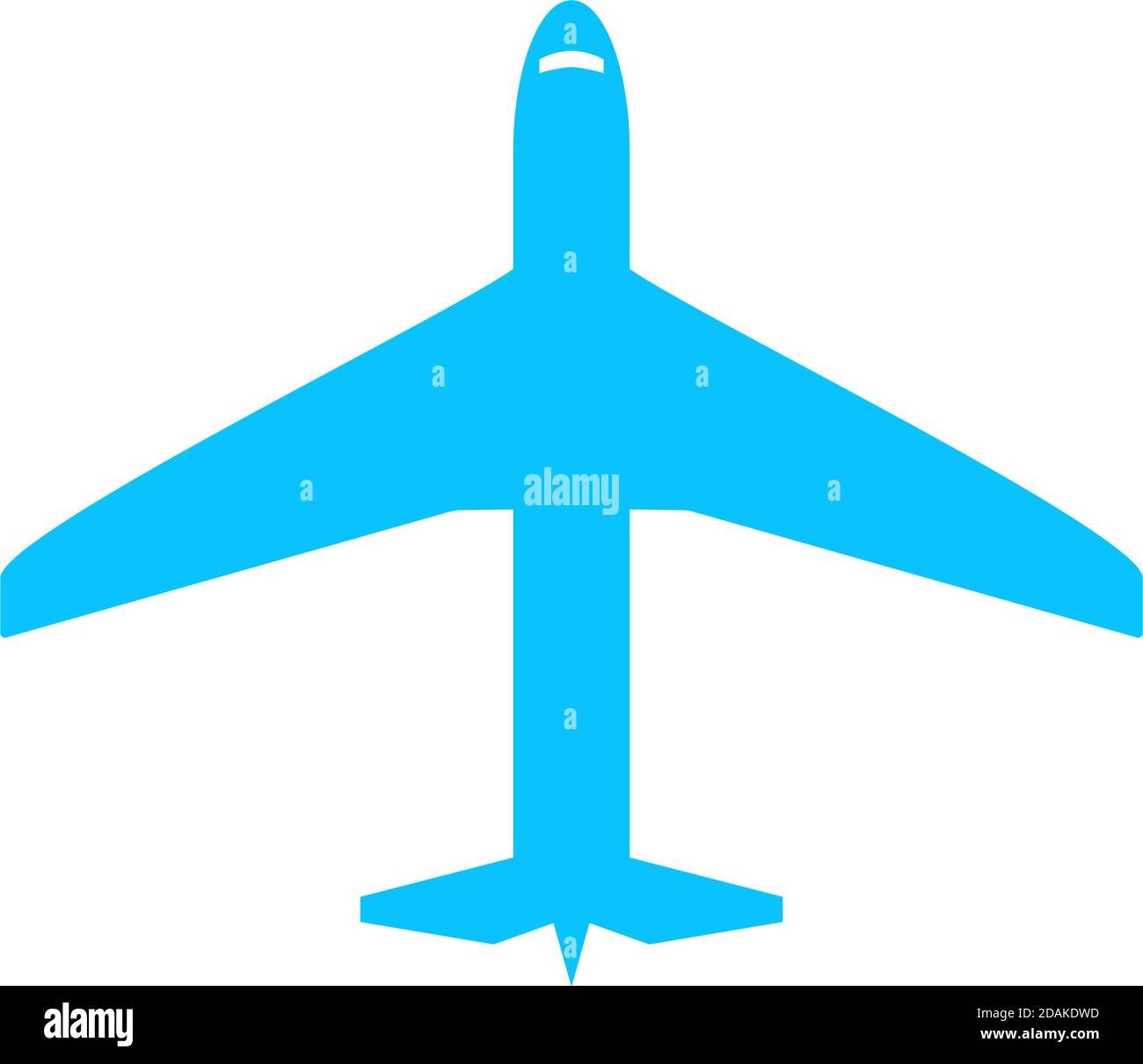 Airplane icon flat. Blue pictogram on white background. Vector ...