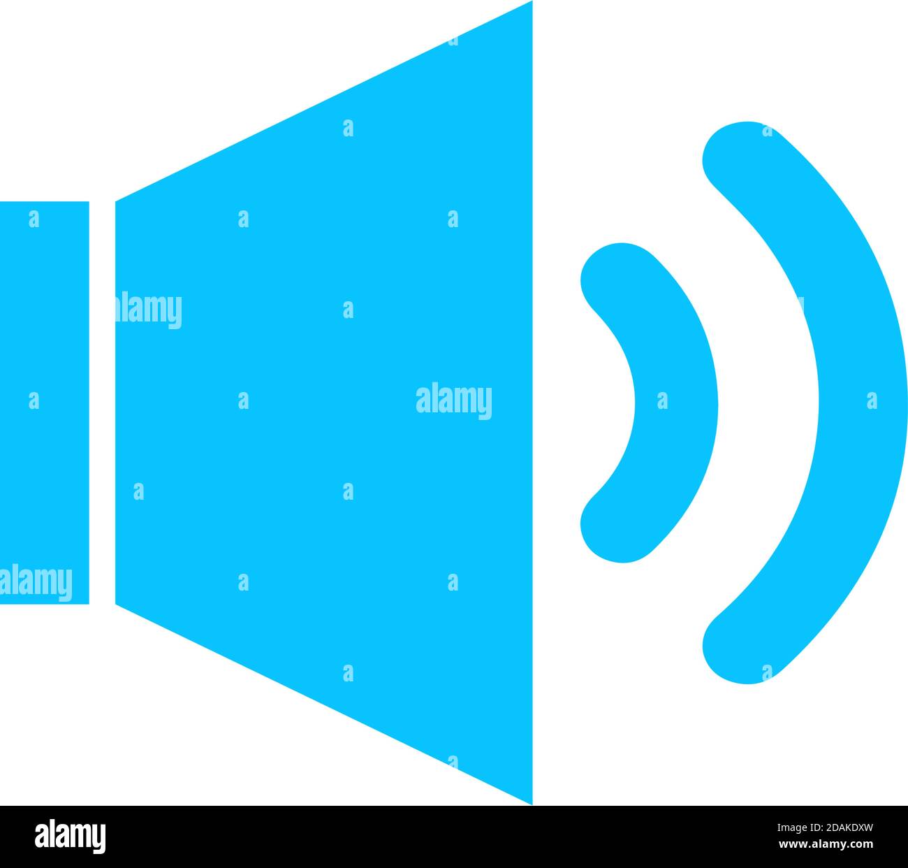 Sound icon flat. Blue pictogram on white background. Vector ...