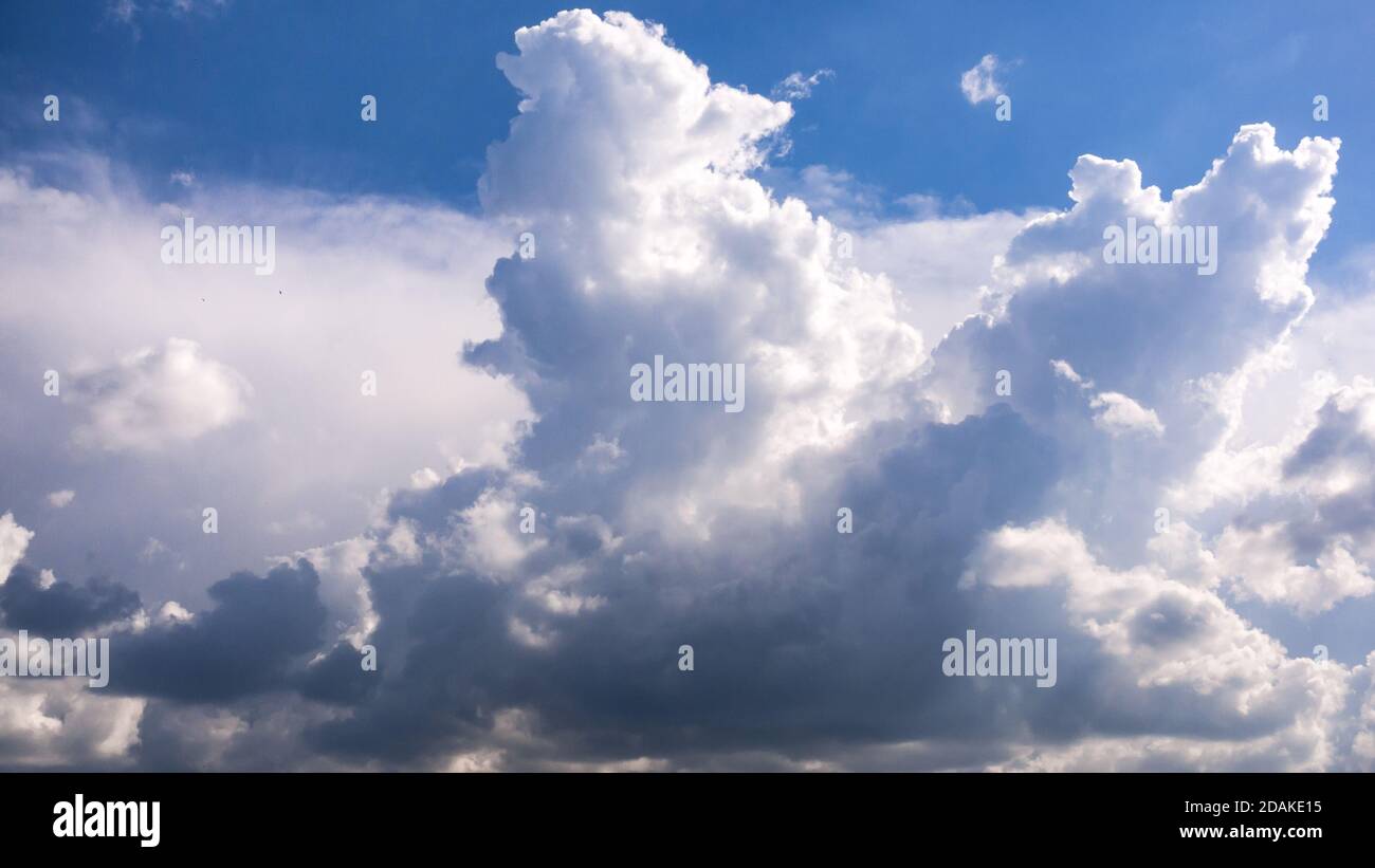 Columns of storm clouds climb high into the sky(Cumulonimbus Stock ...