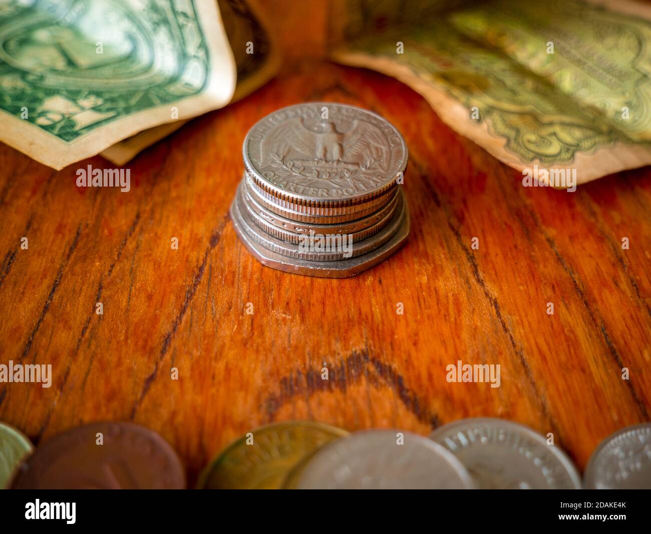 Us coins dollar note hi-res stock photography and images - Alamy