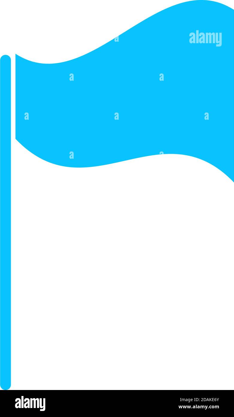 Flag icon flat. Blue pictogram on white background. Vector illustration ...
