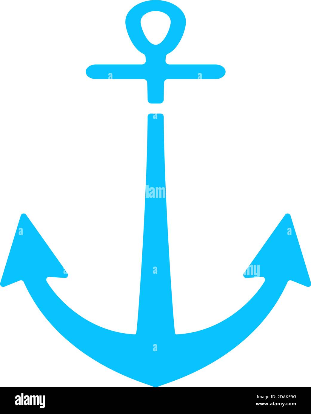 Anchor icon flat. Blue pictogram on white background. Vector ...