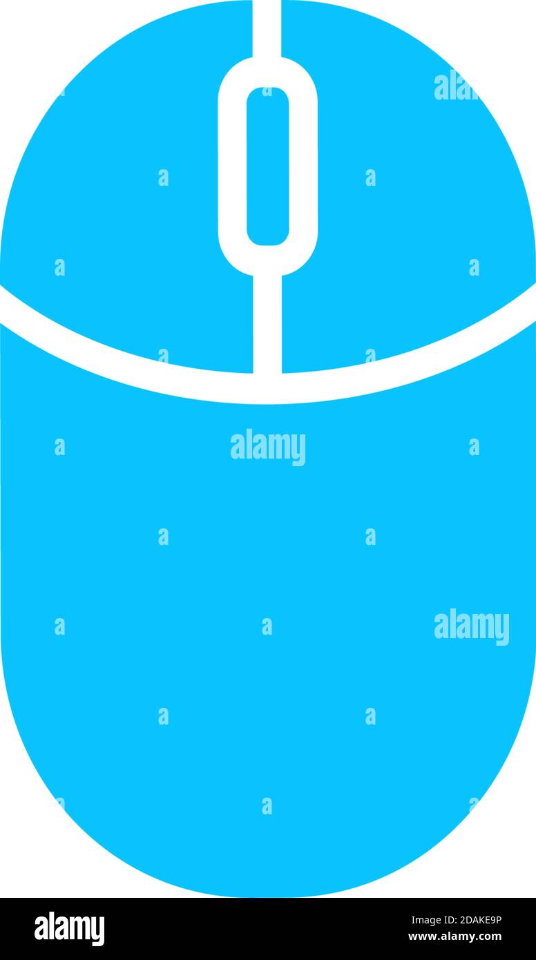 Computer Mouse icon flat. Blue pictogram on white background. Vector ...