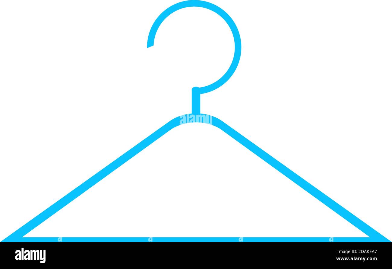 Hanger icon flat. Blue pictogram on white background. Vector ...