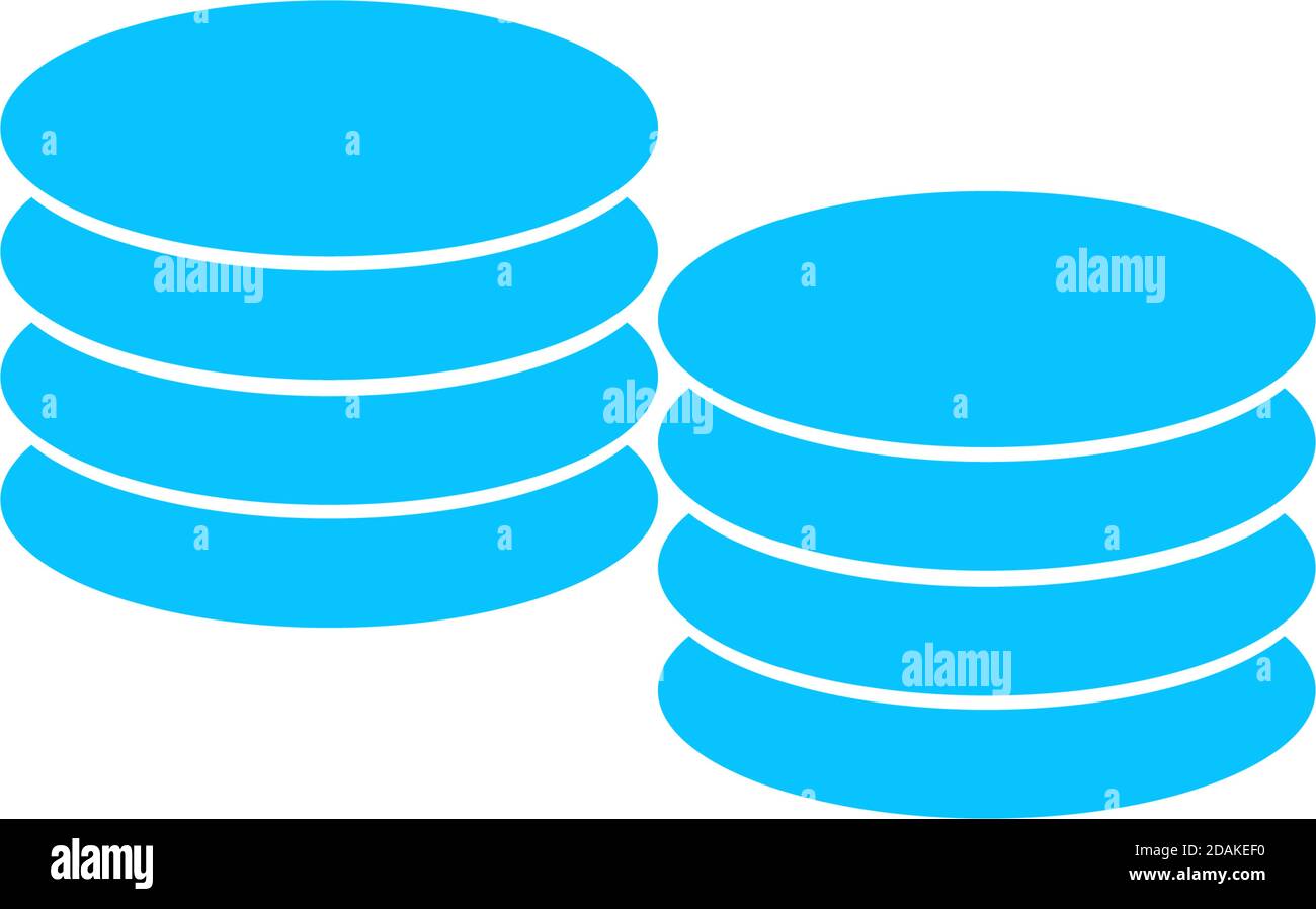 Penny icon flat. Blue pictogram on white background. Vector ...