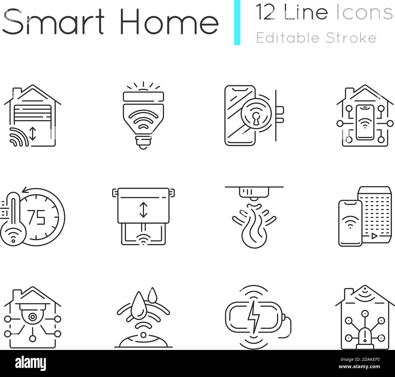 Smart house linear icons set Stock Vector Image & Art - Alamy