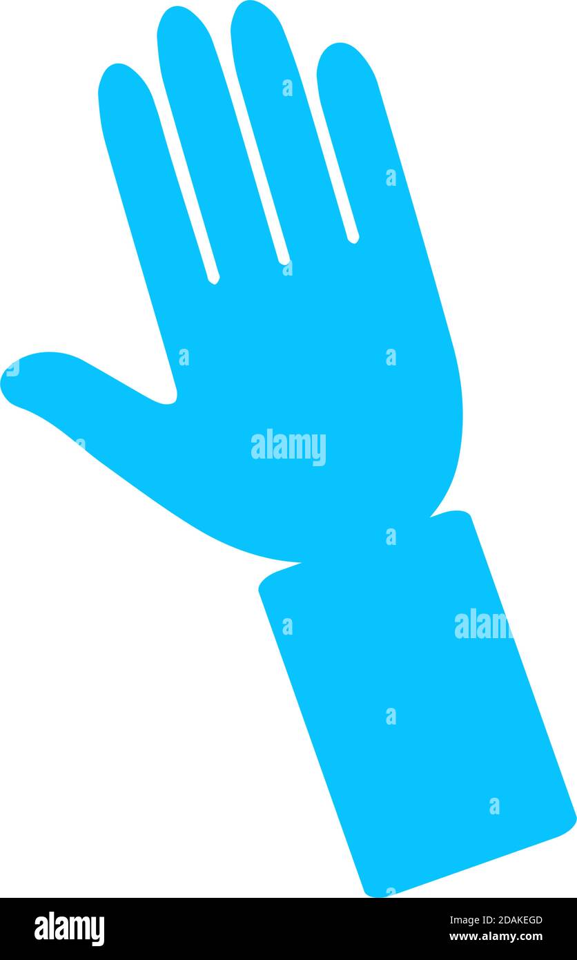 Hand icon flat. Blue pictogram on white background. Vector illustration ...