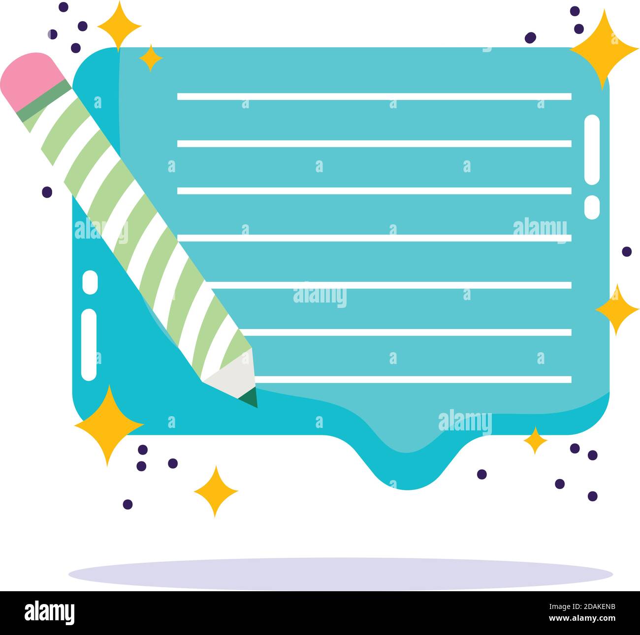 social media, writing pencil message in cartoon style vector ...