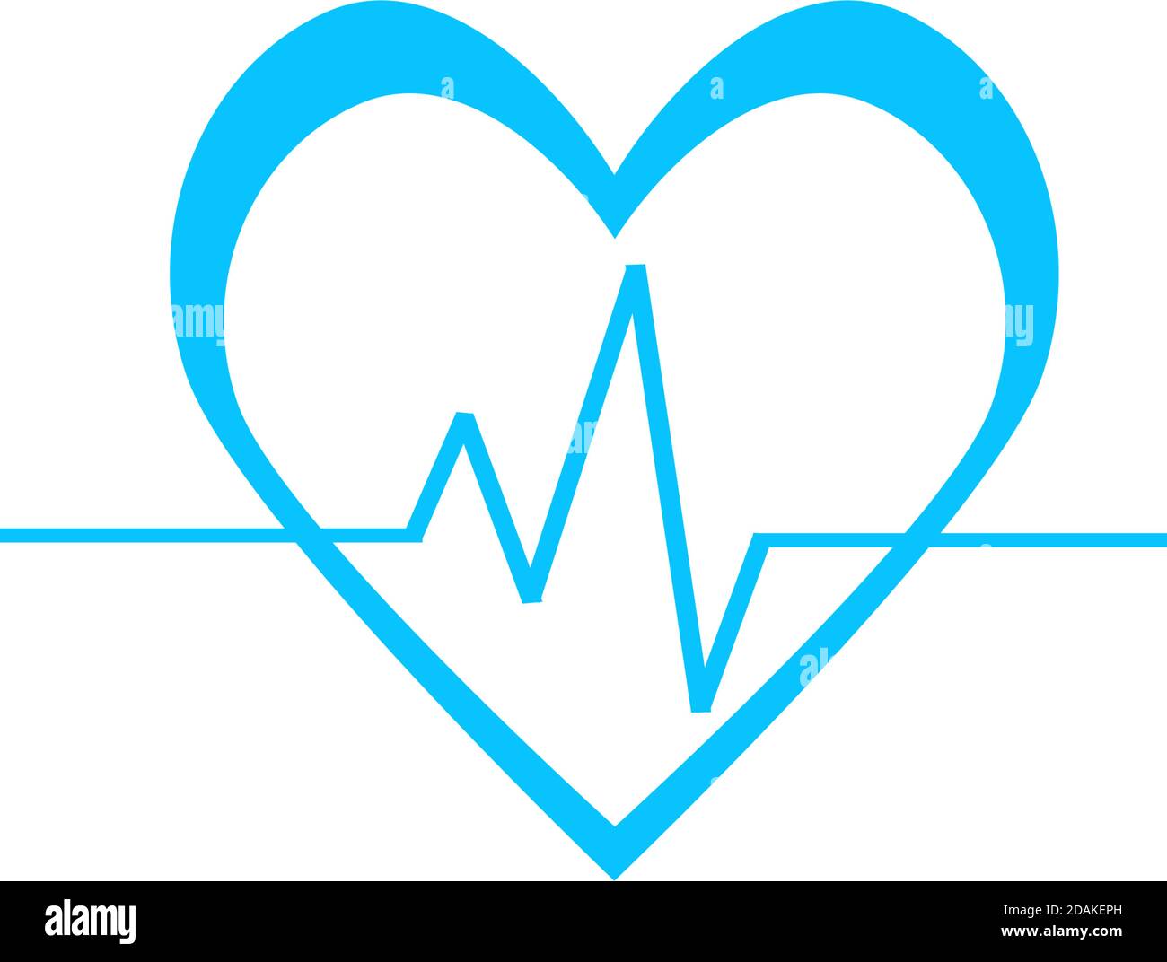 Heartbeat icon flat. Blue pictogram on white background. Vector ...