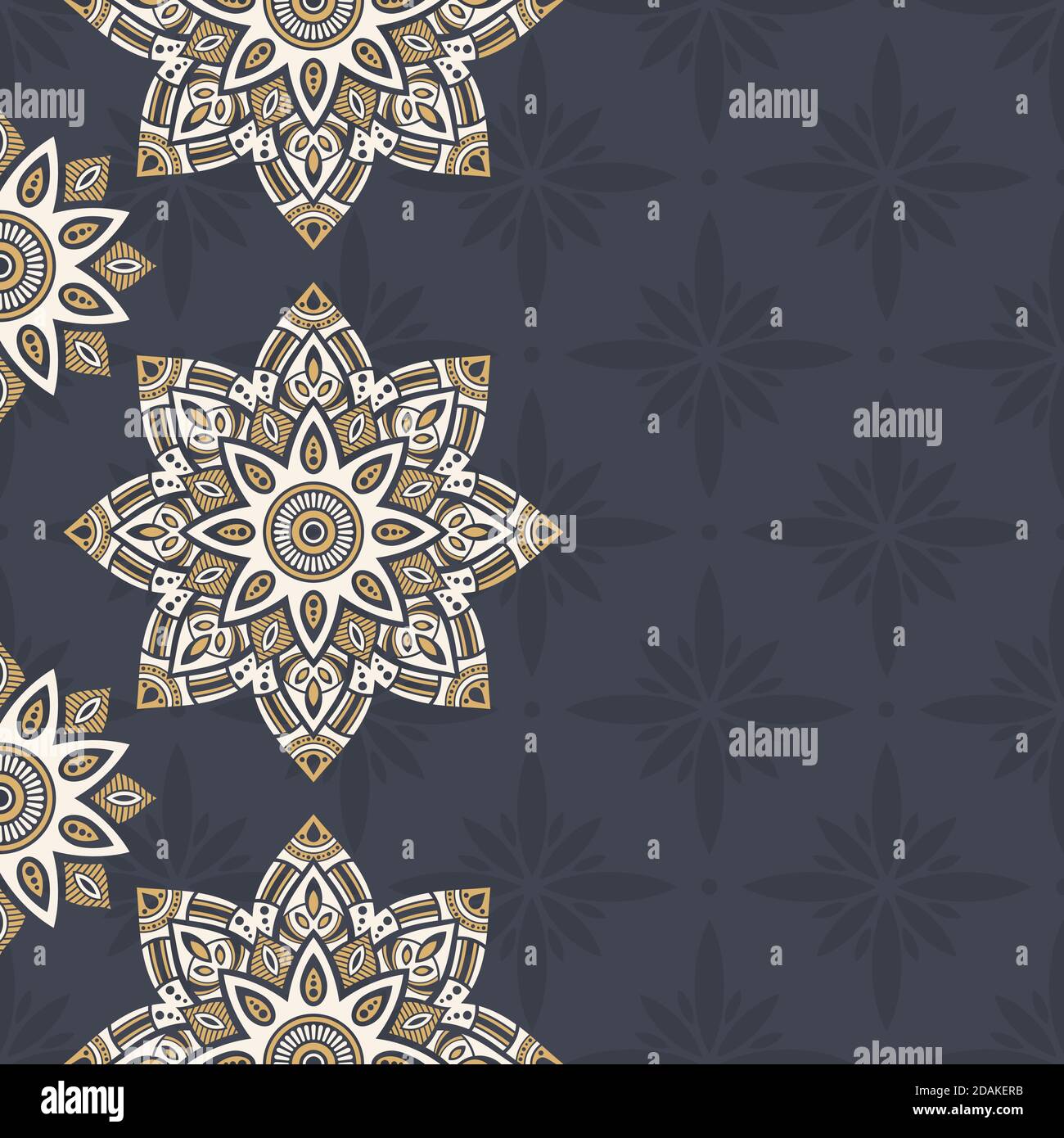 Seamless border pattern with mandalas. Mehndi lace borders. Endless ...